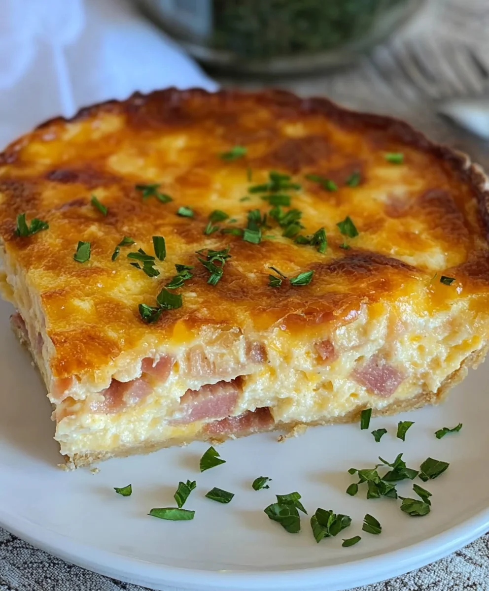 IMPOSSIBLE QUICHE (CRUSTLESS HAM AND CHEESE QUICHE)