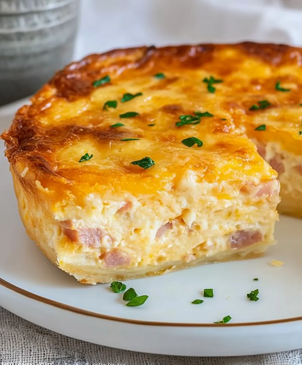 IMPOSSIBLE QUICHE (CRUSTLESS HAM AND CHEESE QUICHE)